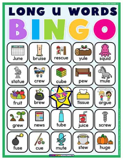 Long U Words - Superstar Worksheets