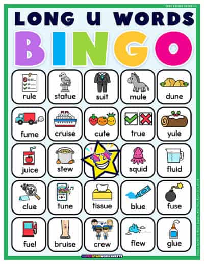 Long U Words - Superstar Worksheets