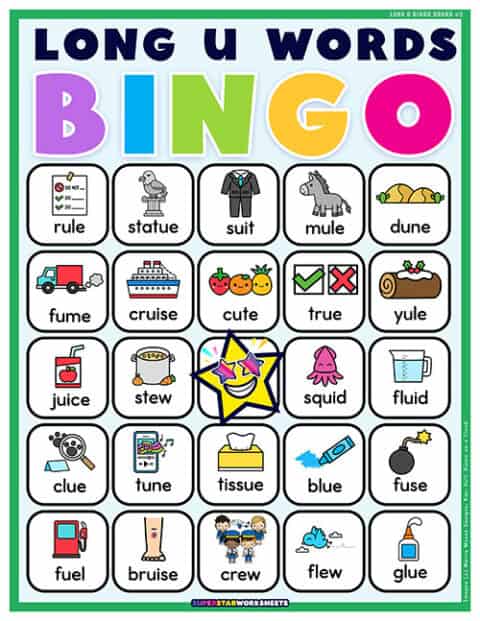 Long U Words - Superstar Worksheets
