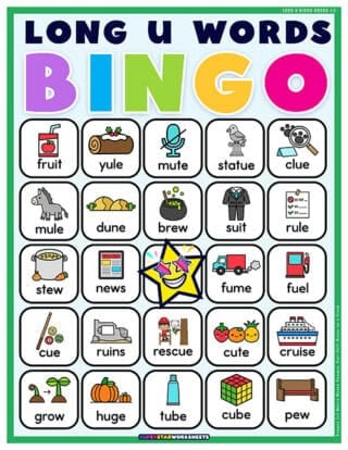 Long U Words - Superstar Worksheets