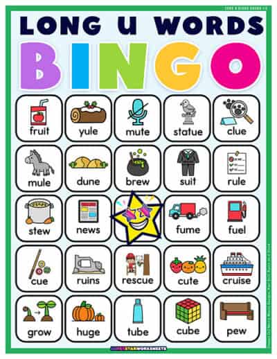 Long U Words - Superstar Worksheets