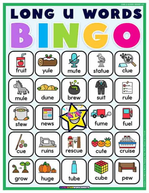 Long U Words - Superstar Worksheets