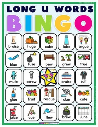 Long U Words - Superstar Worksheets