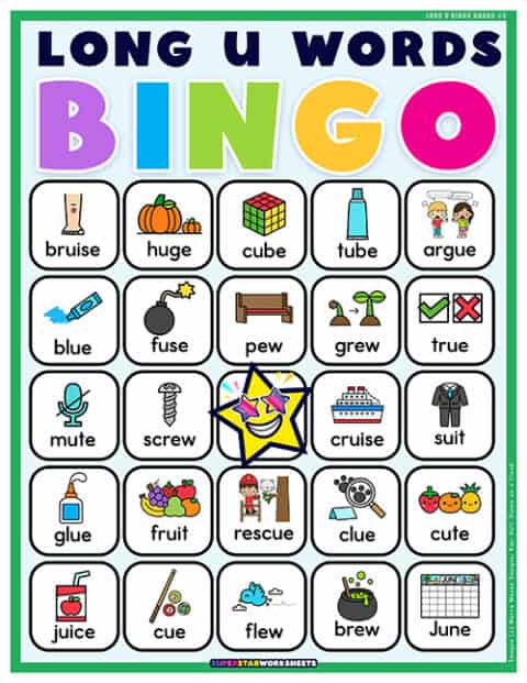 Long U Words - Superstar Worksheets