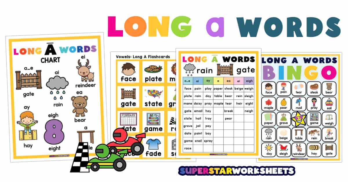 Long A Words - Superstar Worksheets