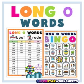 Long O Words - Superstar Worksheets