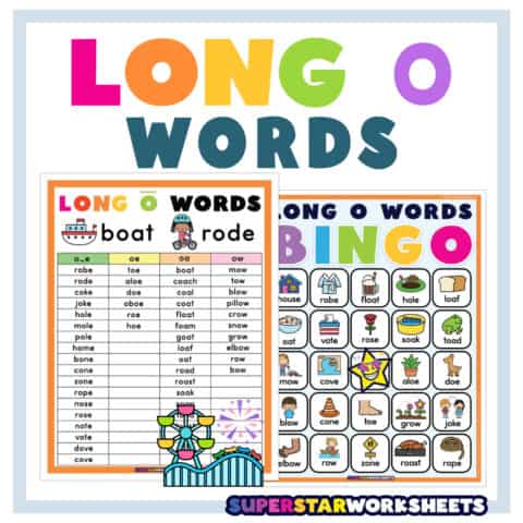 Long O Words - Superstar Worksheets