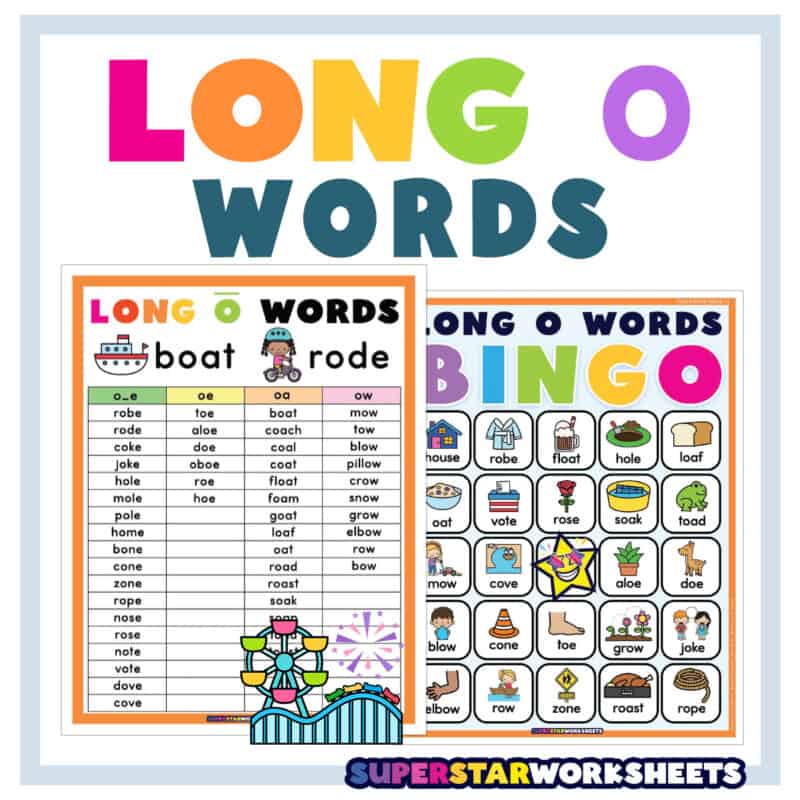 Long O Words - Superstar Worksheets