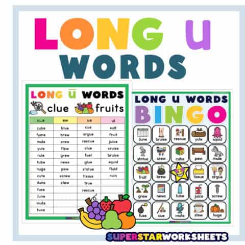 Long U Words - Superstar Worksheets