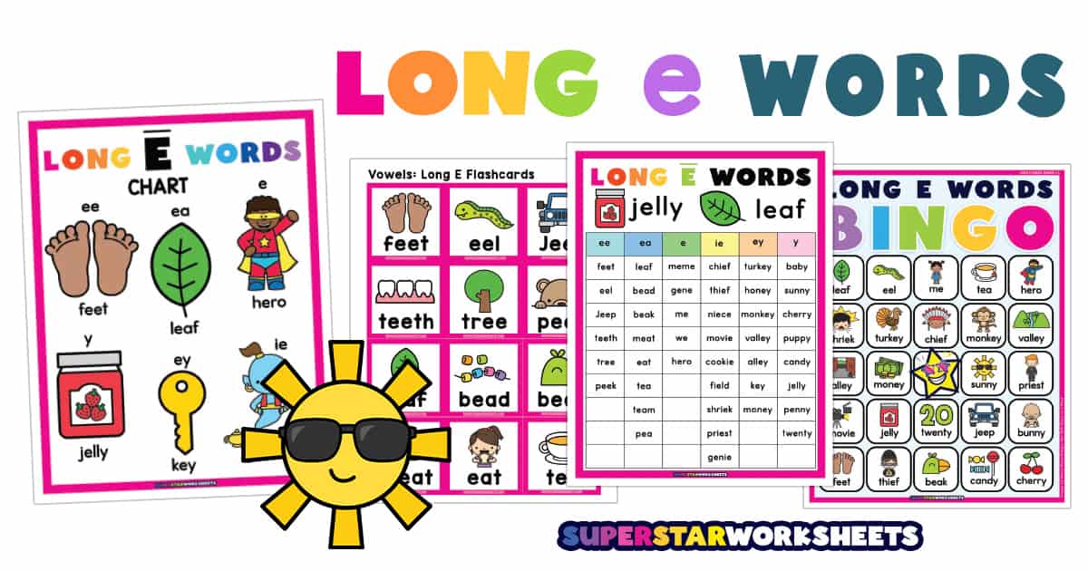 Long E Words - Superstar Worksheets