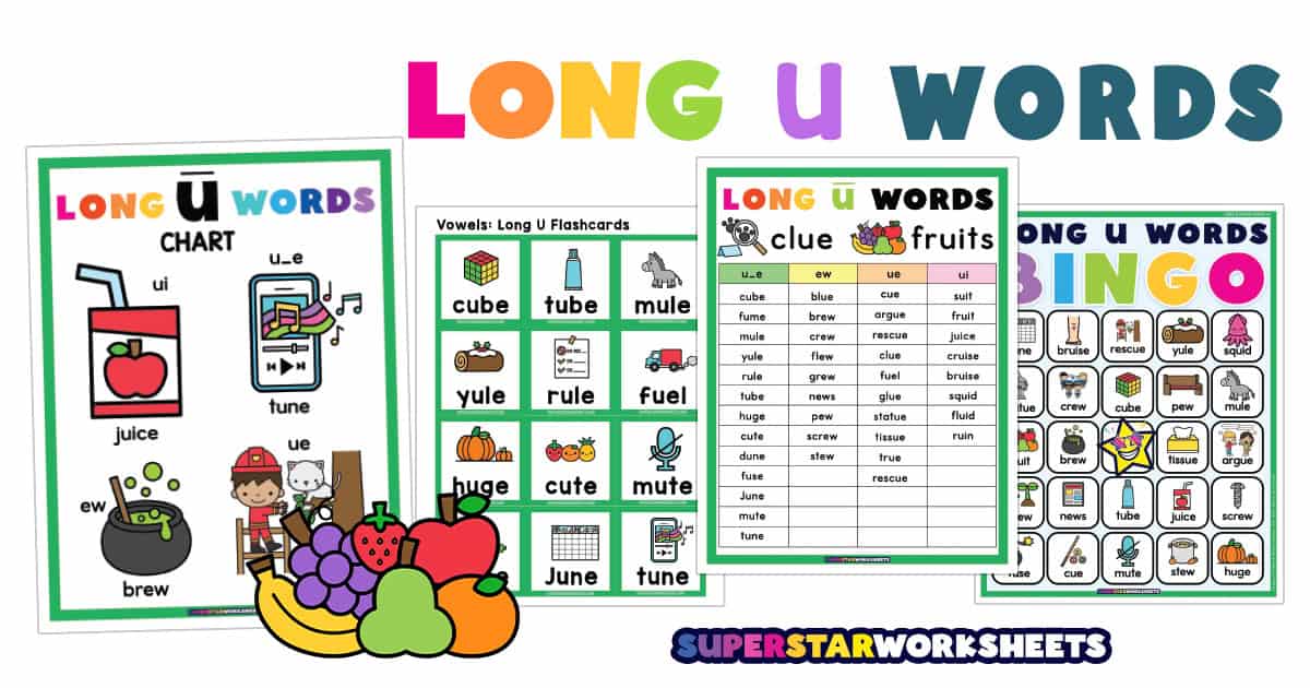 Long U Words - Superstar Worksheets