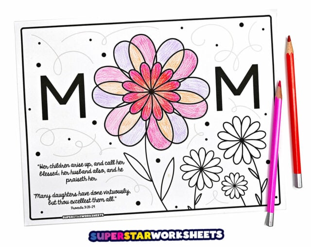 Mother's Day Coloring Pages (Free Printables) - Superstar Worksheets
