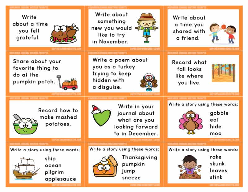 Journal Writing Prompts - Superstar Worksheets
