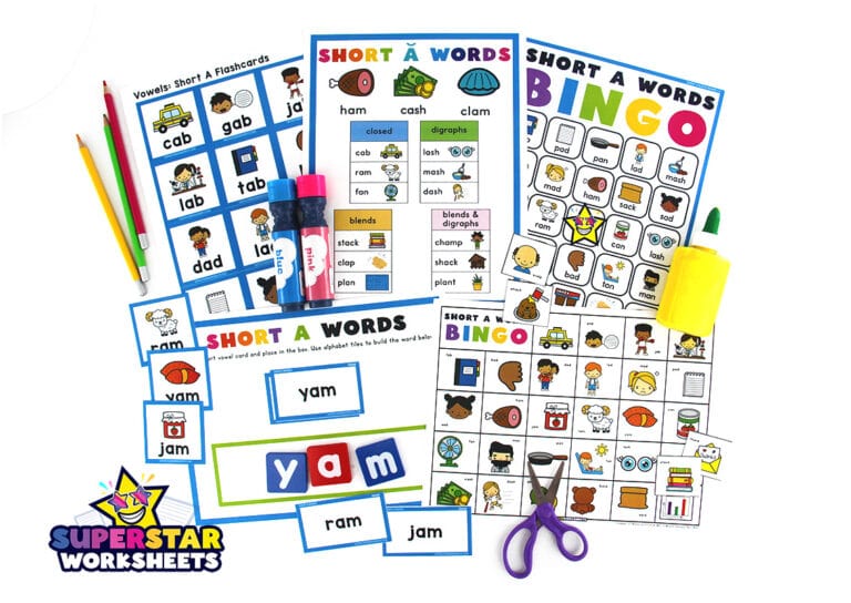 Short A Words - Superstar Worksheets