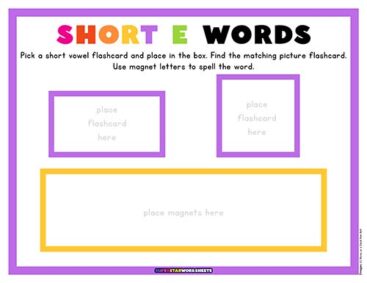 Short E Words - Superstar Worksheets