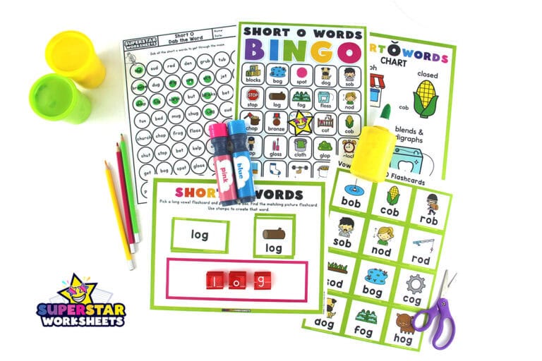 Short O Words - Superstar Worksheets