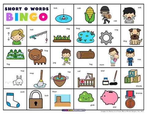 Short O Words - Superstar Worksheets