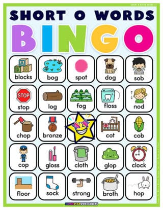 Short O Words - Superstar Worksheets