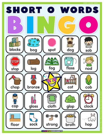 Short O Words - Superstar Worksheets