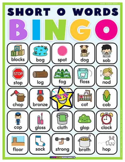 Short O Words - Superstar Worksheets
