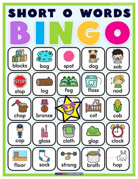 Short O Words - Superstar Worksheets