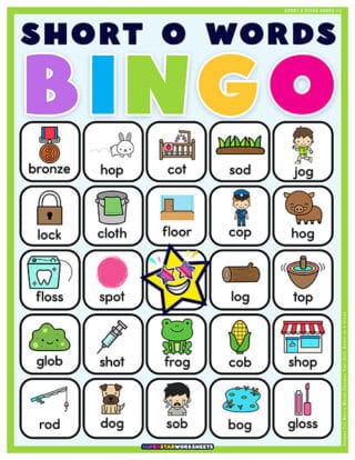 Short O Words - Superstar Worksheets