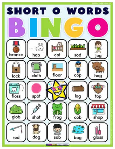 Short O Words - Superstar Worksheets
