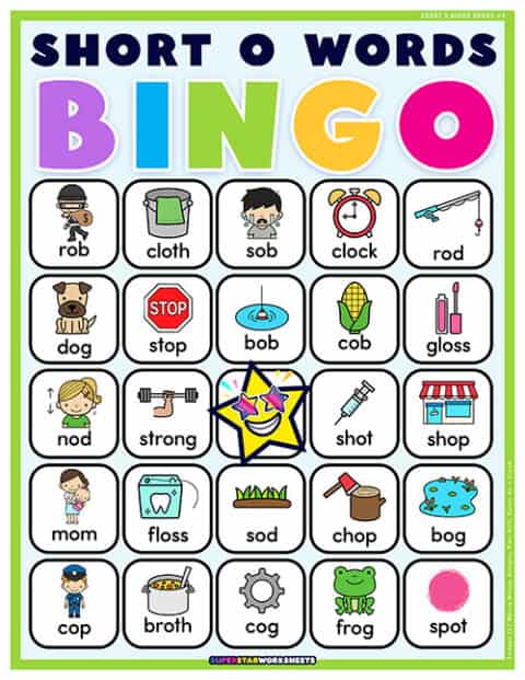 Short O Words - Superstar Worksheets