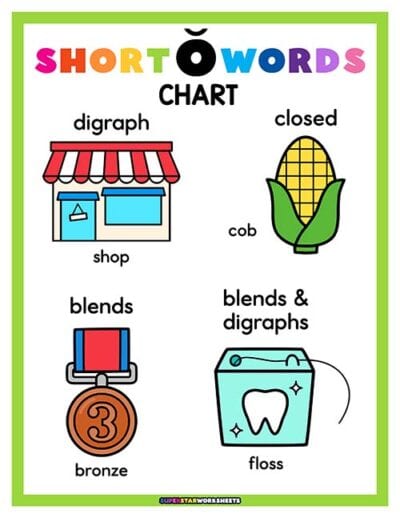 Short O Words - Superstar Worksheets