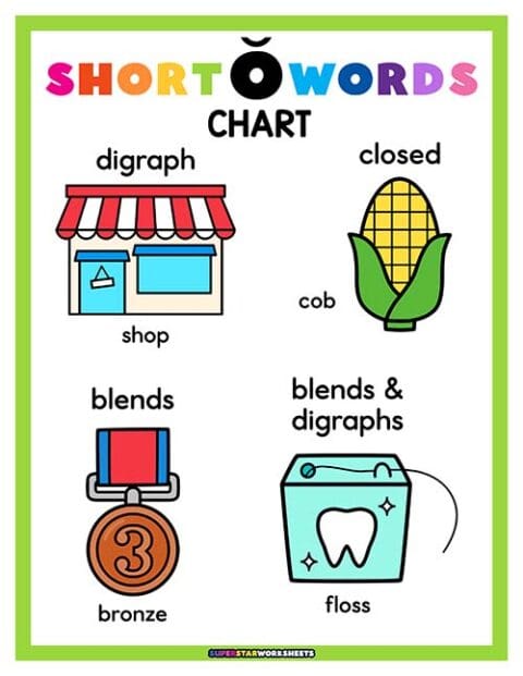 Short O Words - Superstar Worksheets