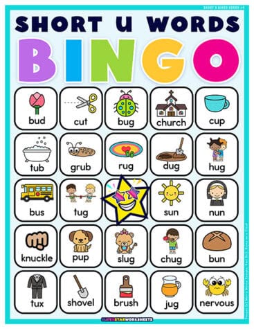 Short U Words - Superstar Worksheets