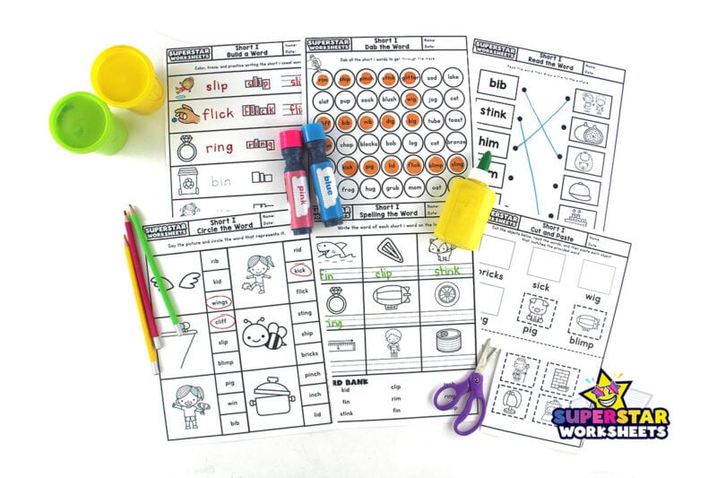Short I Words - Superstar Worksheets