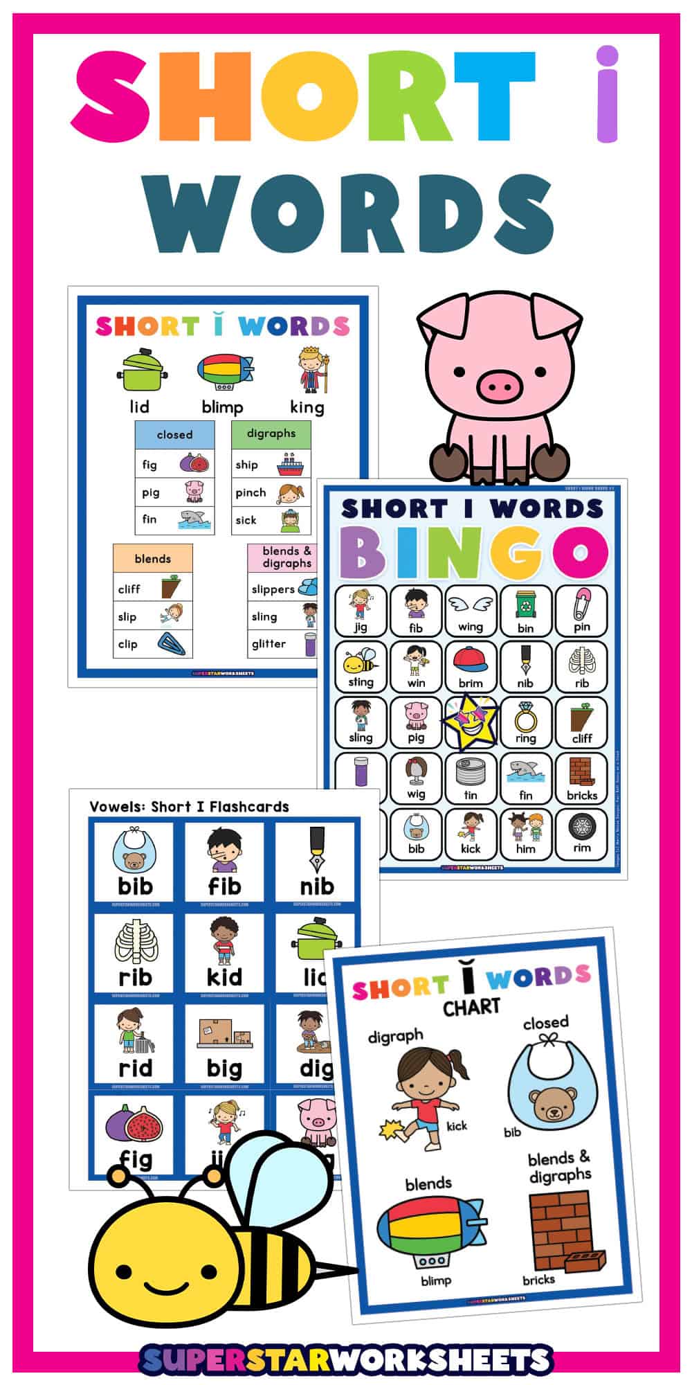 Short I Words - Superstar Worksheets