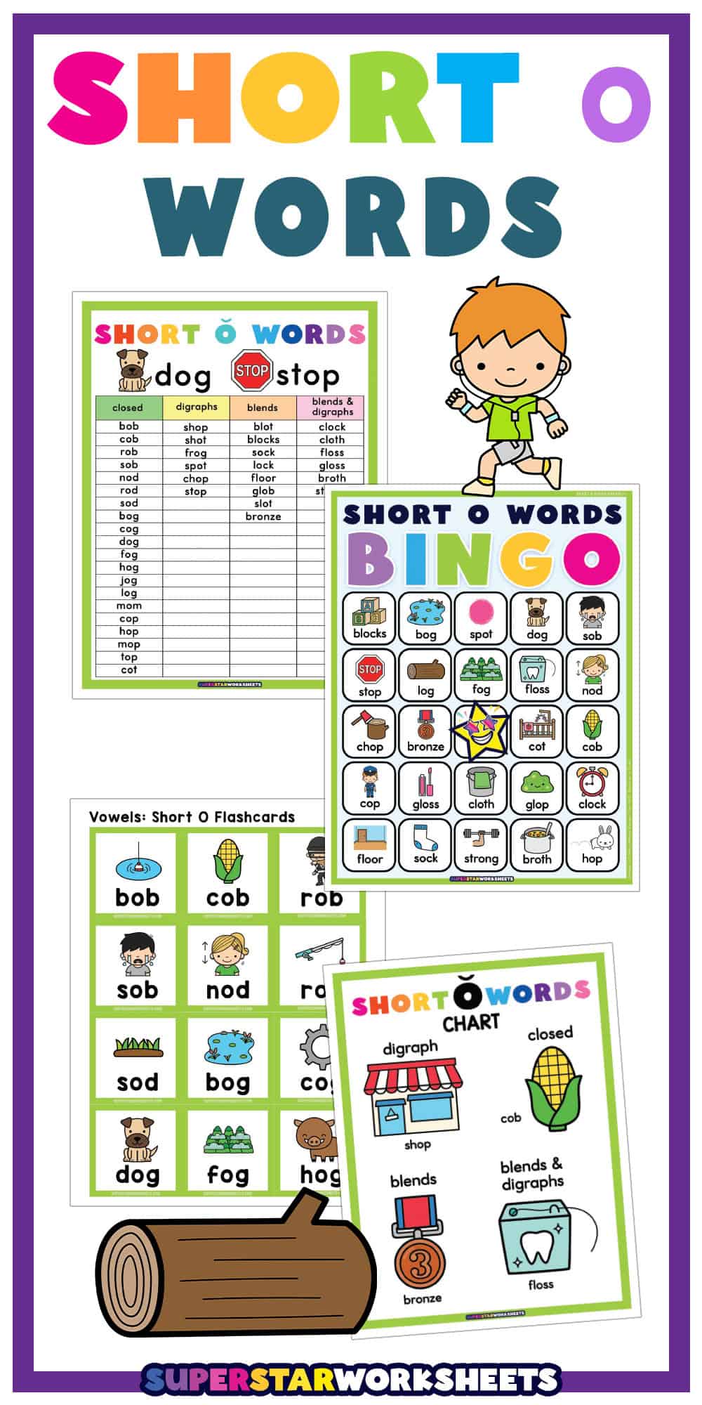 Short O Words - Superstar Worksheets