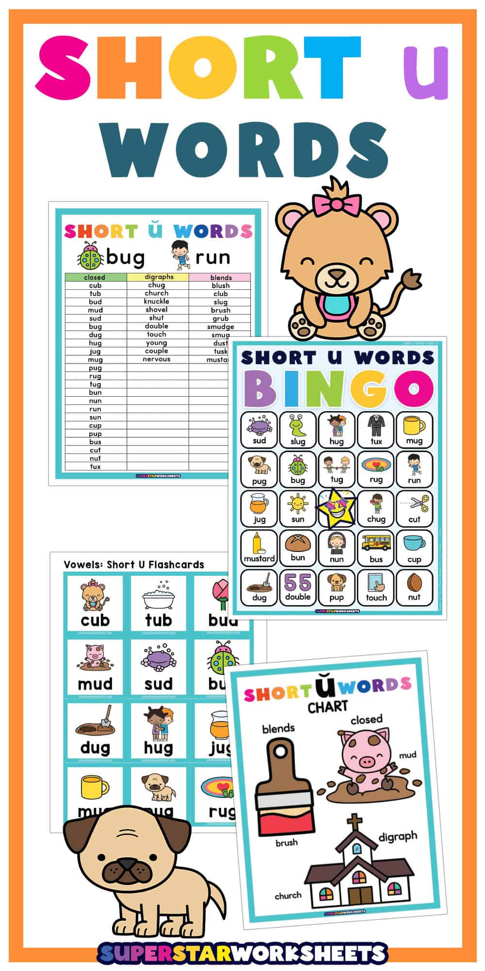 Short U Words - Superstar Worksheets