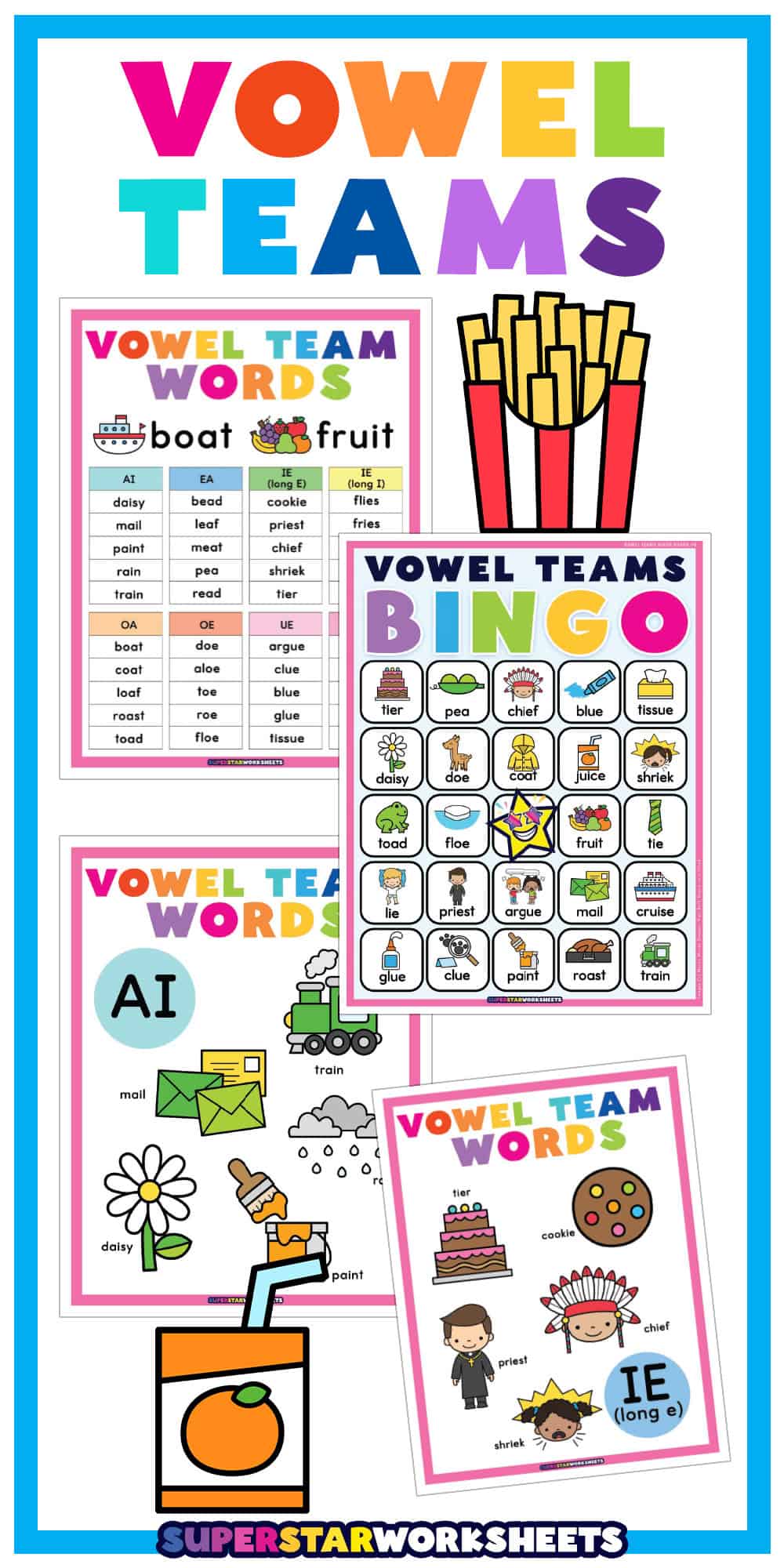 Vowel Teams - Superstar Worksheets