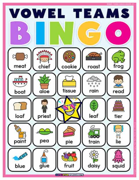 Vowel Teams - Superstar Worksheets