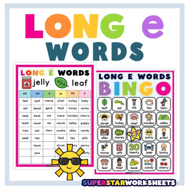 Long E Words - Superstar Worksheets