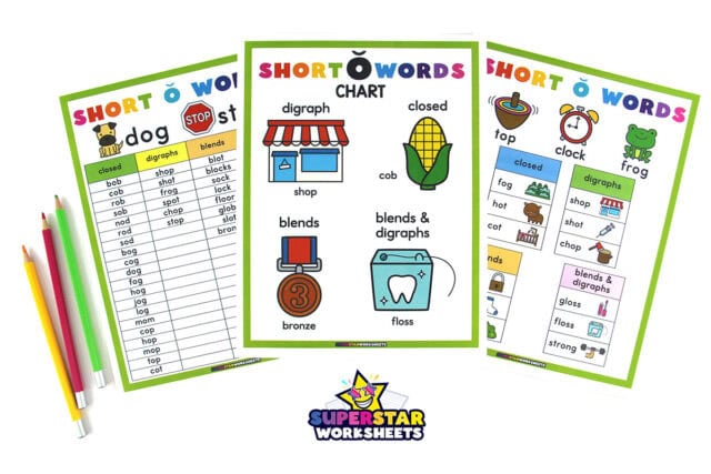 Short O Words - Superstar Worksheets