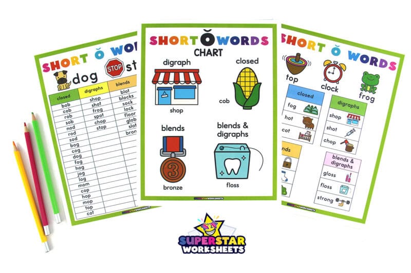 Short O Words - Superstar Worksheets