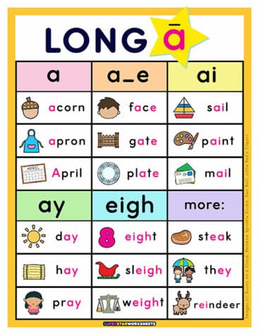 Long A Words - Superstar Worksheets