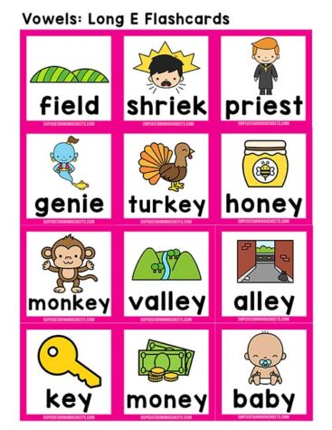 Long E Words - Superstar Worksheets