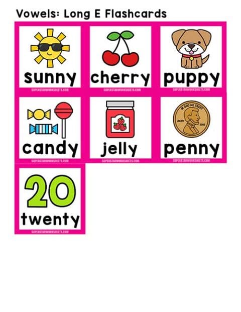 Long E Words - Superstar Worksheets