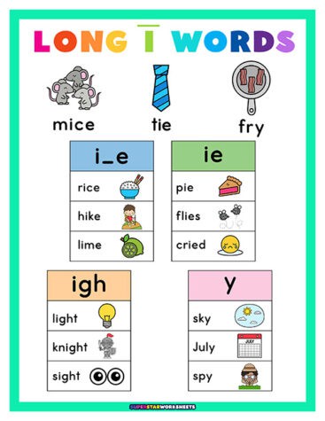 Long I Words - Superstar Worksheets