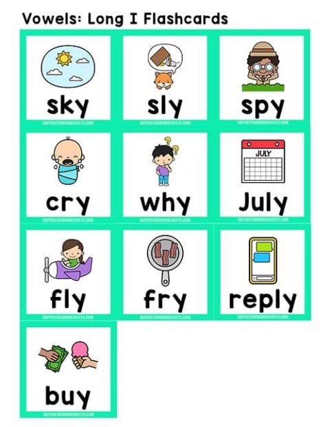 Long I Words - Superstar Worksheets