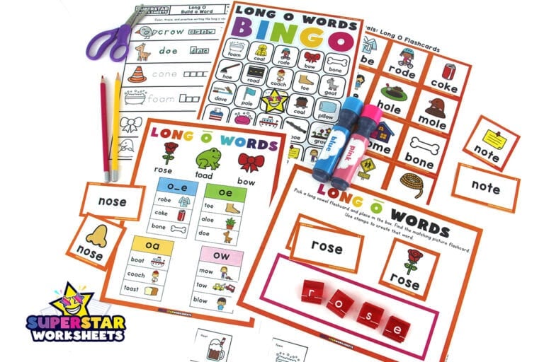 Long O Words - Superstar Worksheets