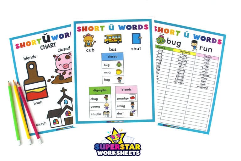 Short U Words - Superstar Worksheets