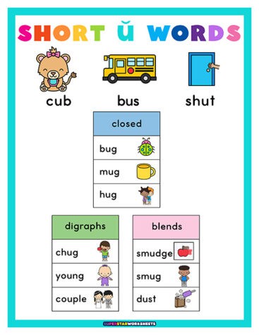 Short U Words - Superstar Worksheets