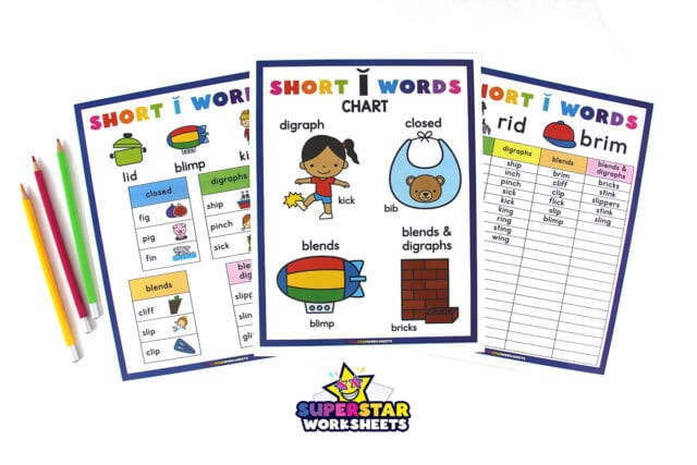 Short I Words - Superstar Worksheets