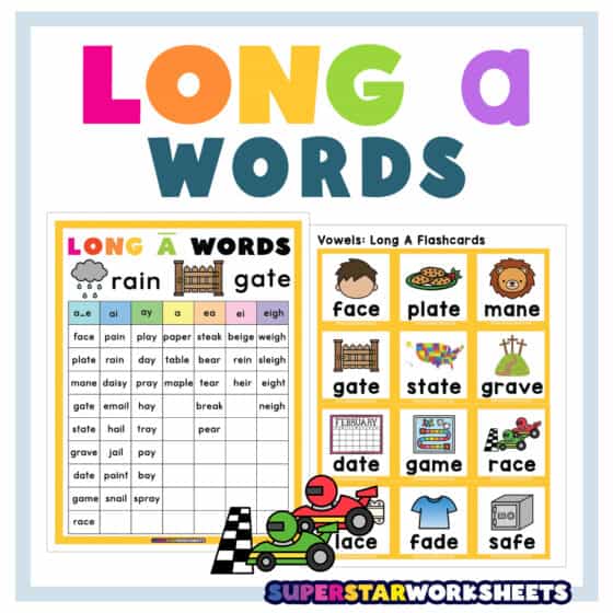 Long A Words - Superstar Worksheets
